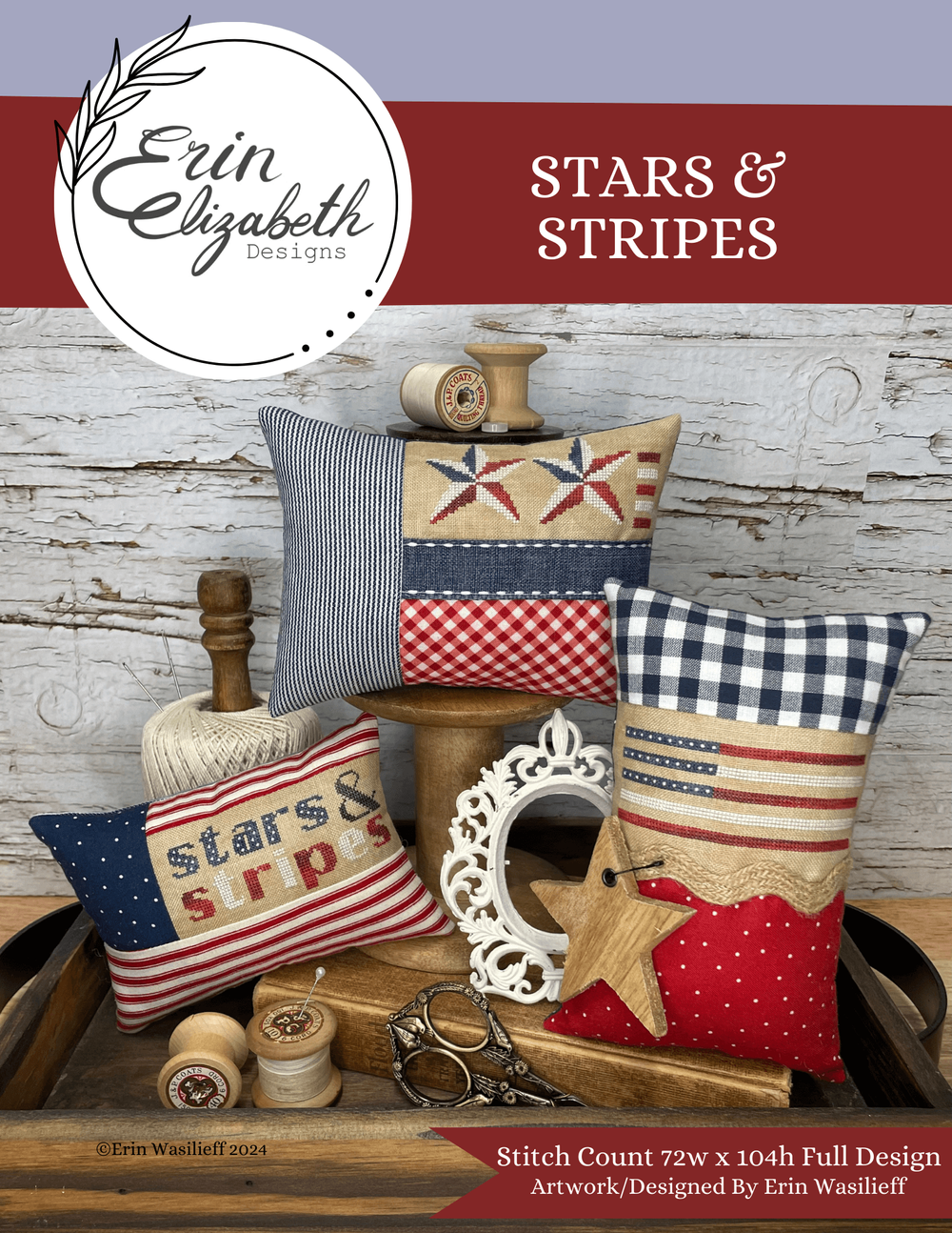 American Flag — Erin Elizabeth Designs | Cross Stitch Designer