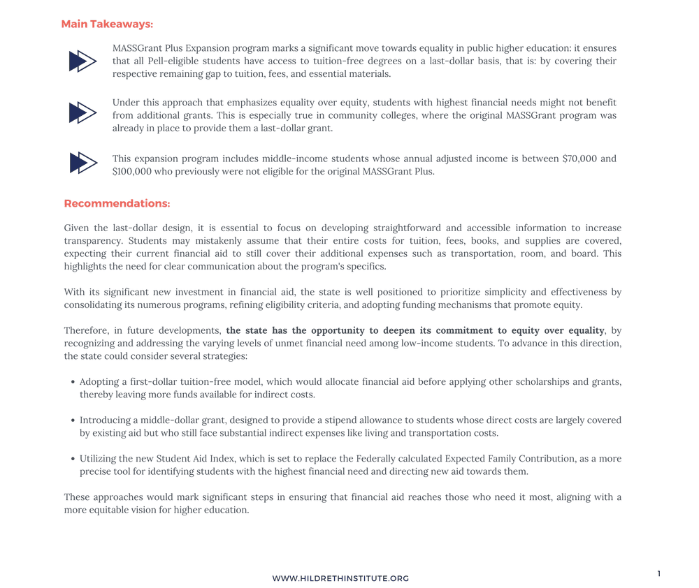 (Under Revision) MassGrant Plus Expansion — Hildreth