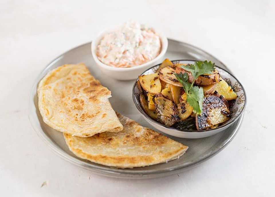 Grandma's Fried Potato with Roti — Good Chef Bad Chef