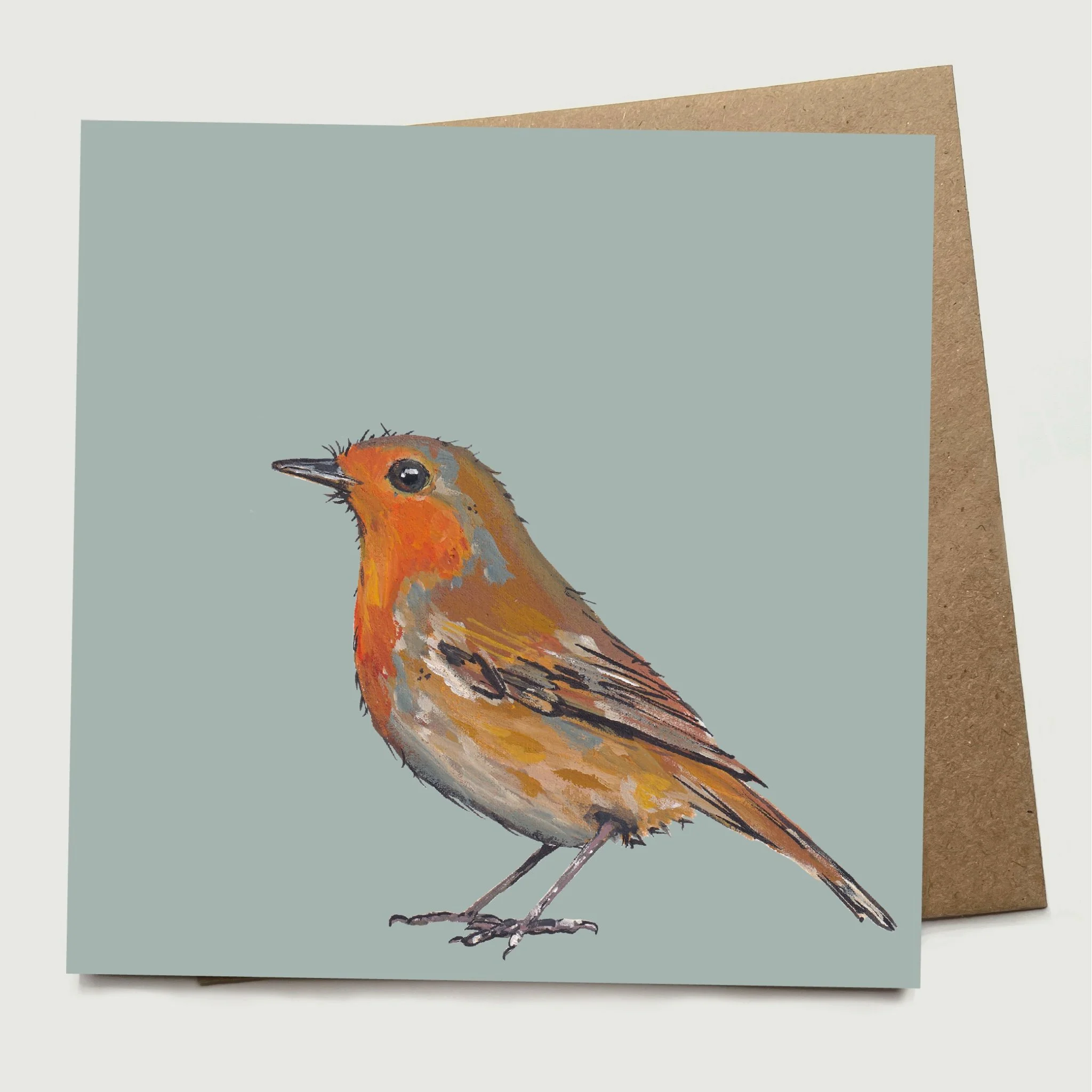 Robin Greeting Card — Ellwood Parker Bird Artist Wildlife Illustration