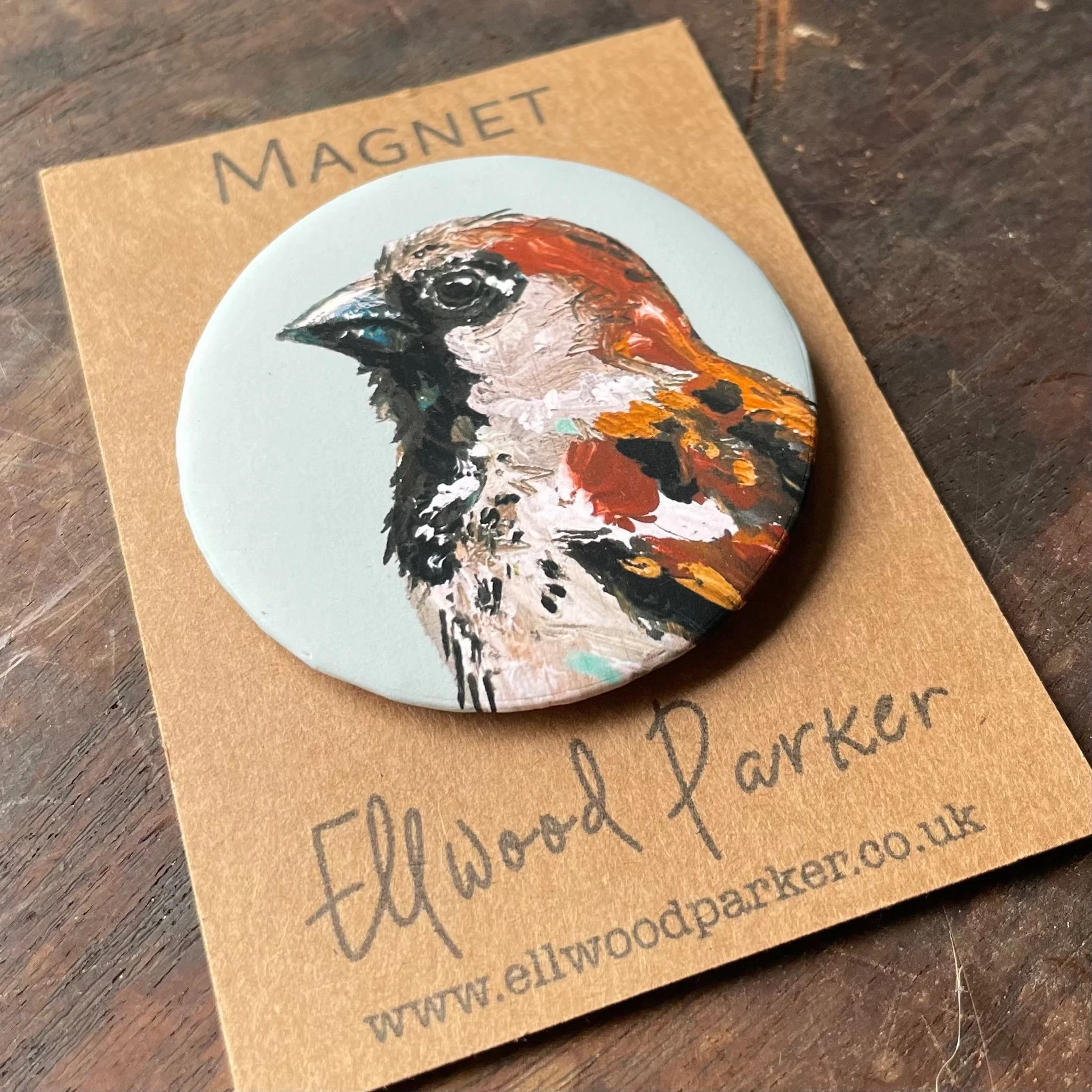 Sparrow Magnet — Ellwood Parker Bird Artist Wildlife Illustration