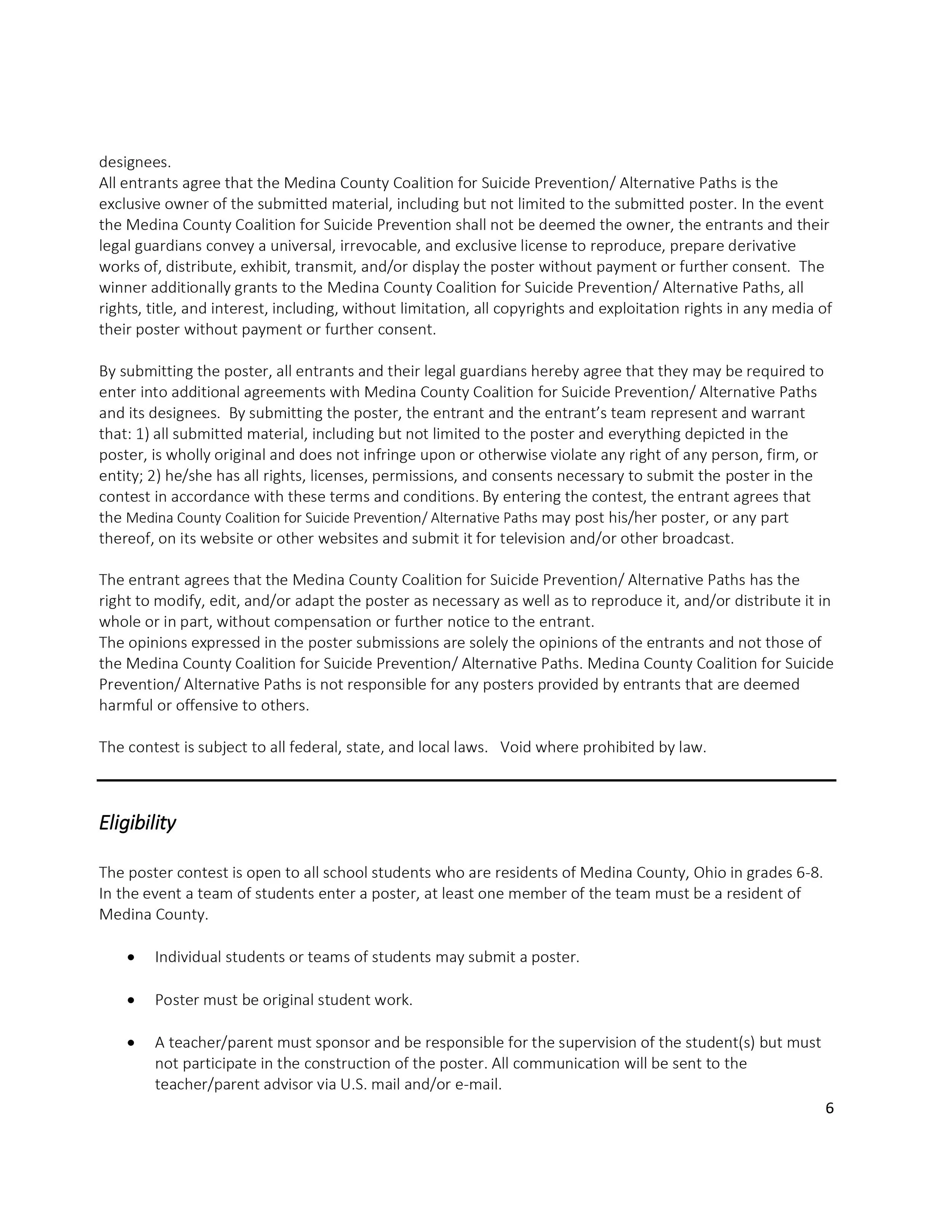 Art Made Lives Saved Middle School Poster Contest — Alternative Paths