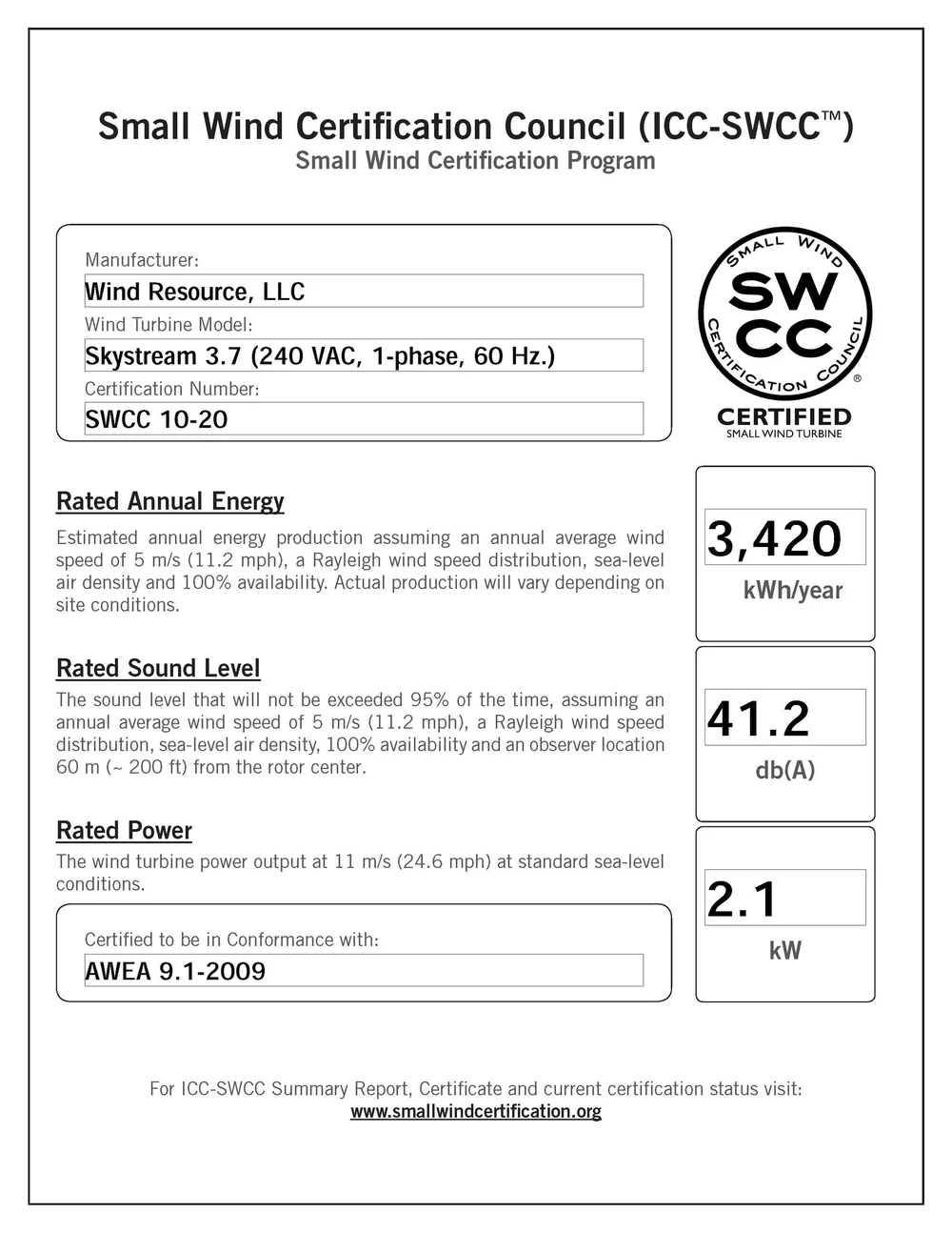 Skystream 3.7 — Btek Renewable Energy Products