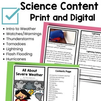 Severe Weather Reading Comprehension Worksheets for 2nd Grade Bundle ...