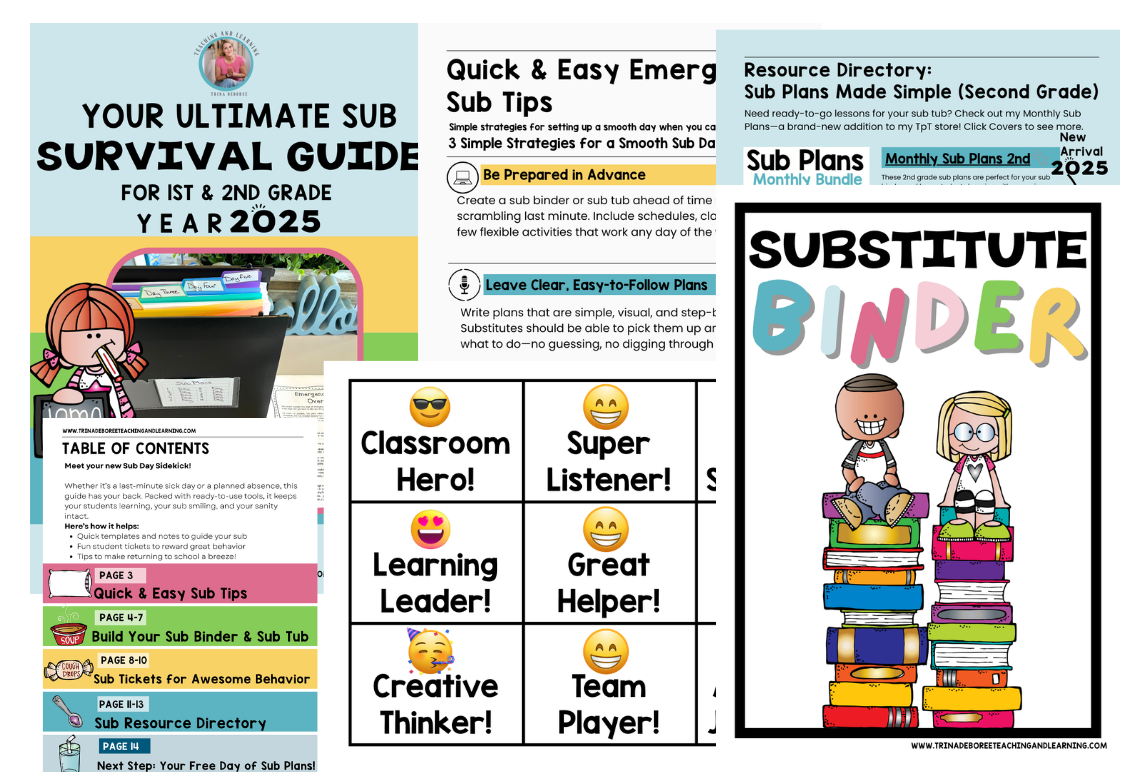 One Free Sub Plan Guide — Trina Deboree Teaching and Learning
