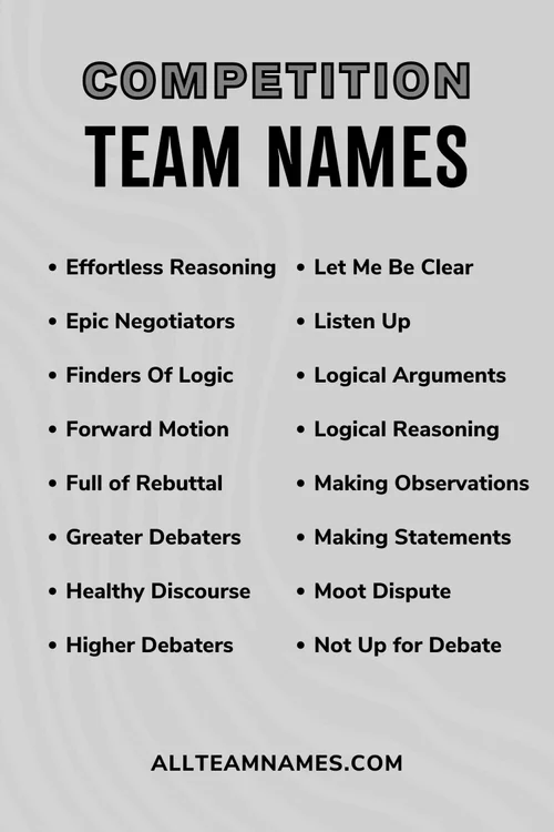 129 Dominant Debate Team Names