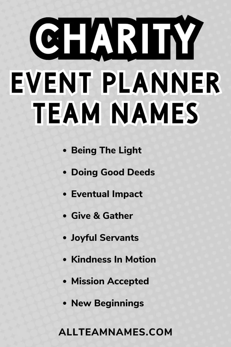 209 Creative Event Planner Team Names To Slay Every Soirée
