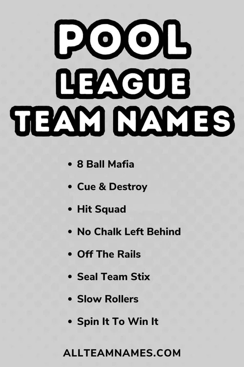 305 Funny Pool Team Names For Leagues & Tournaments