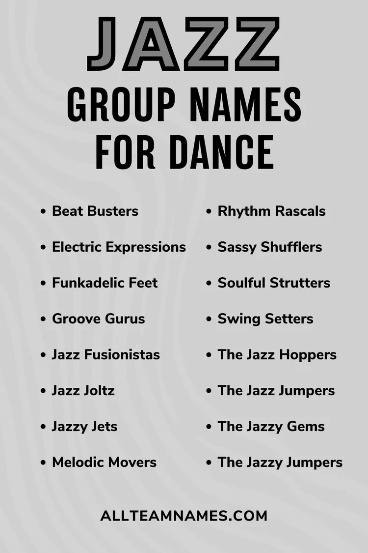 293 Dynamic Group Names For Dance Teams