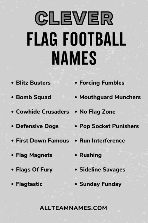 117 Flag Football Team Names For Kids And Adults