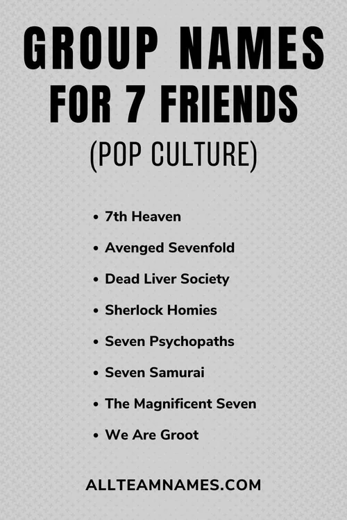 213 Best Group Names For 7 People (Funny, Cool & Unique)