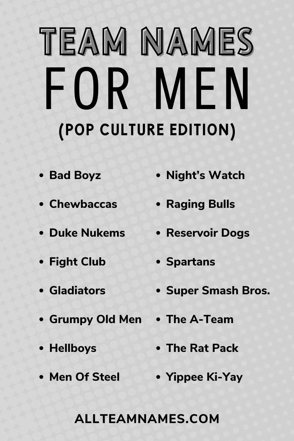 We’ve got the best men’s group names to help you stand out and have fun ...
