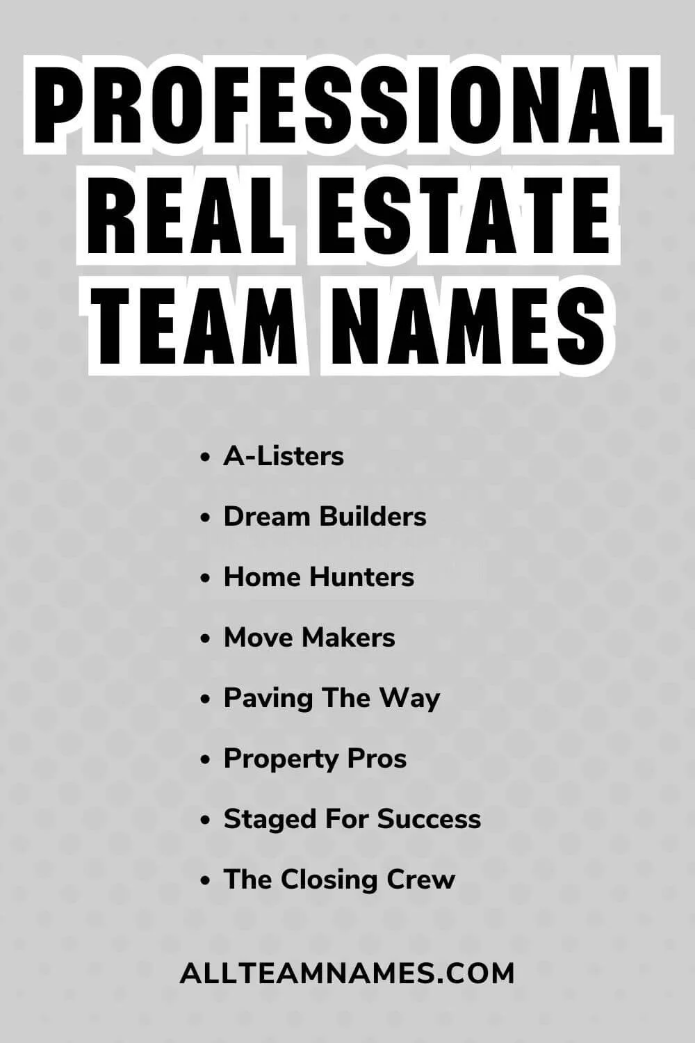 167 Prime Real Estate Team Names