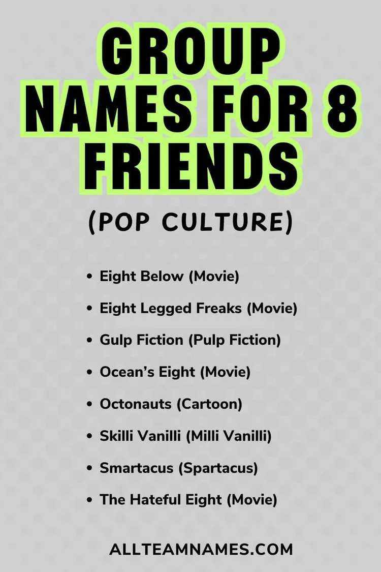 277 Unique Group Names For 8 People (With Group Chat Ideas!)