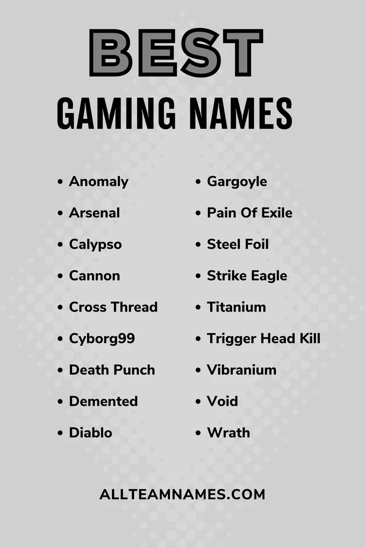 400+ Cool Gaming Names, Gamertags & Game Screen Name Ideas