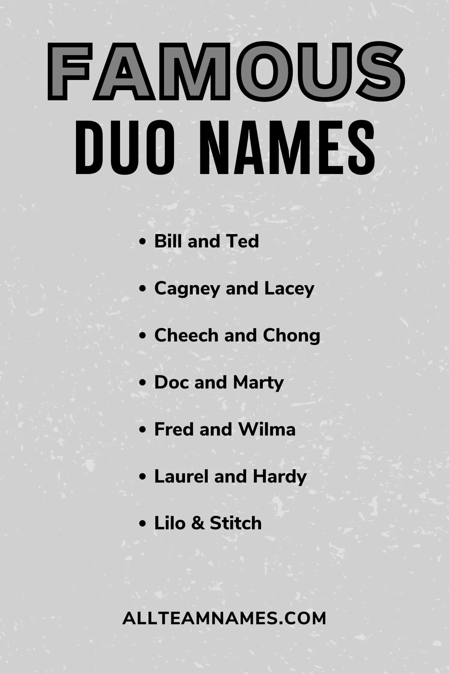 243 Best Duo Names For Team Activities 243 Best Duo Names For Team Activities