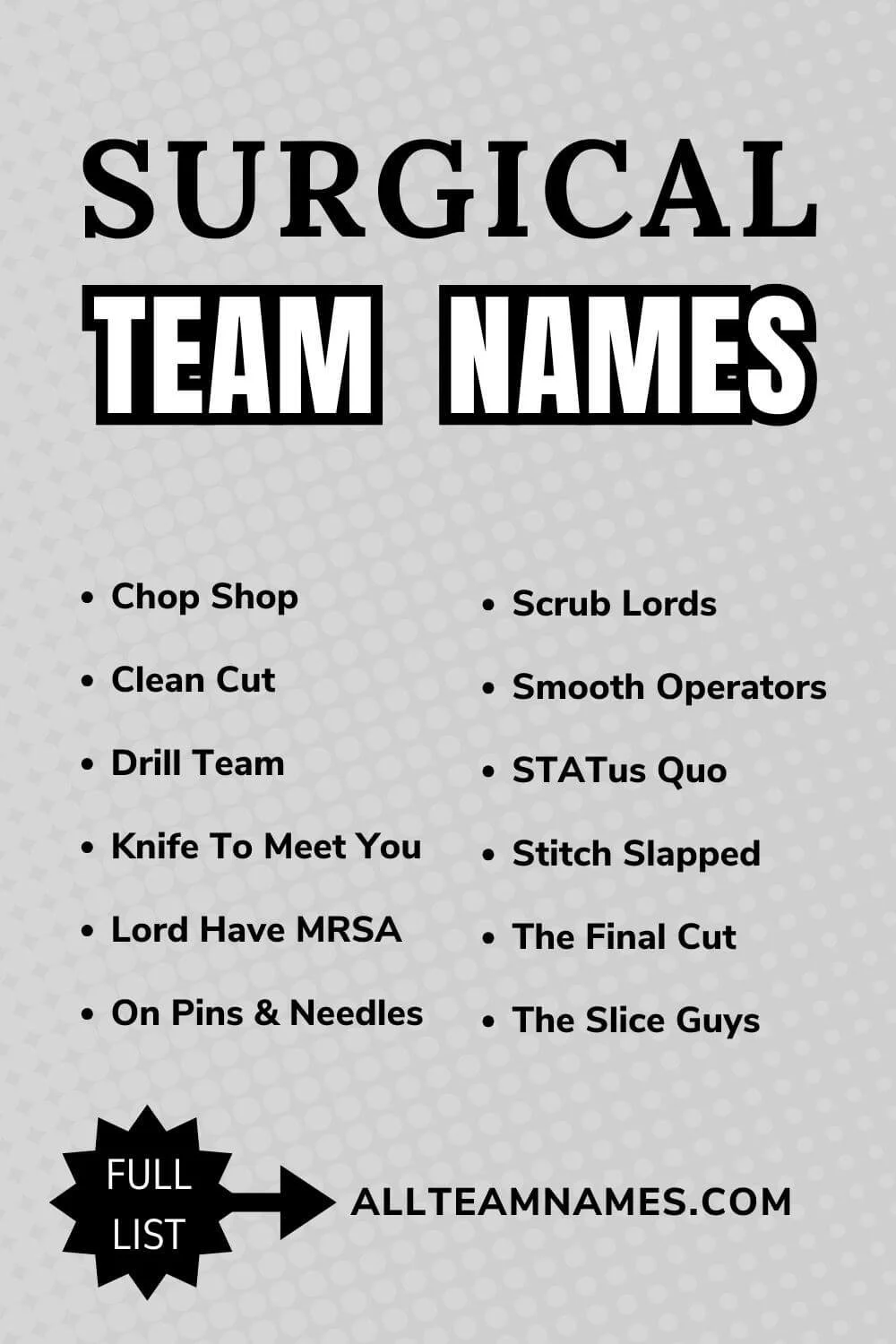 267 Best Medical Team Names For Every Field Of Medicine