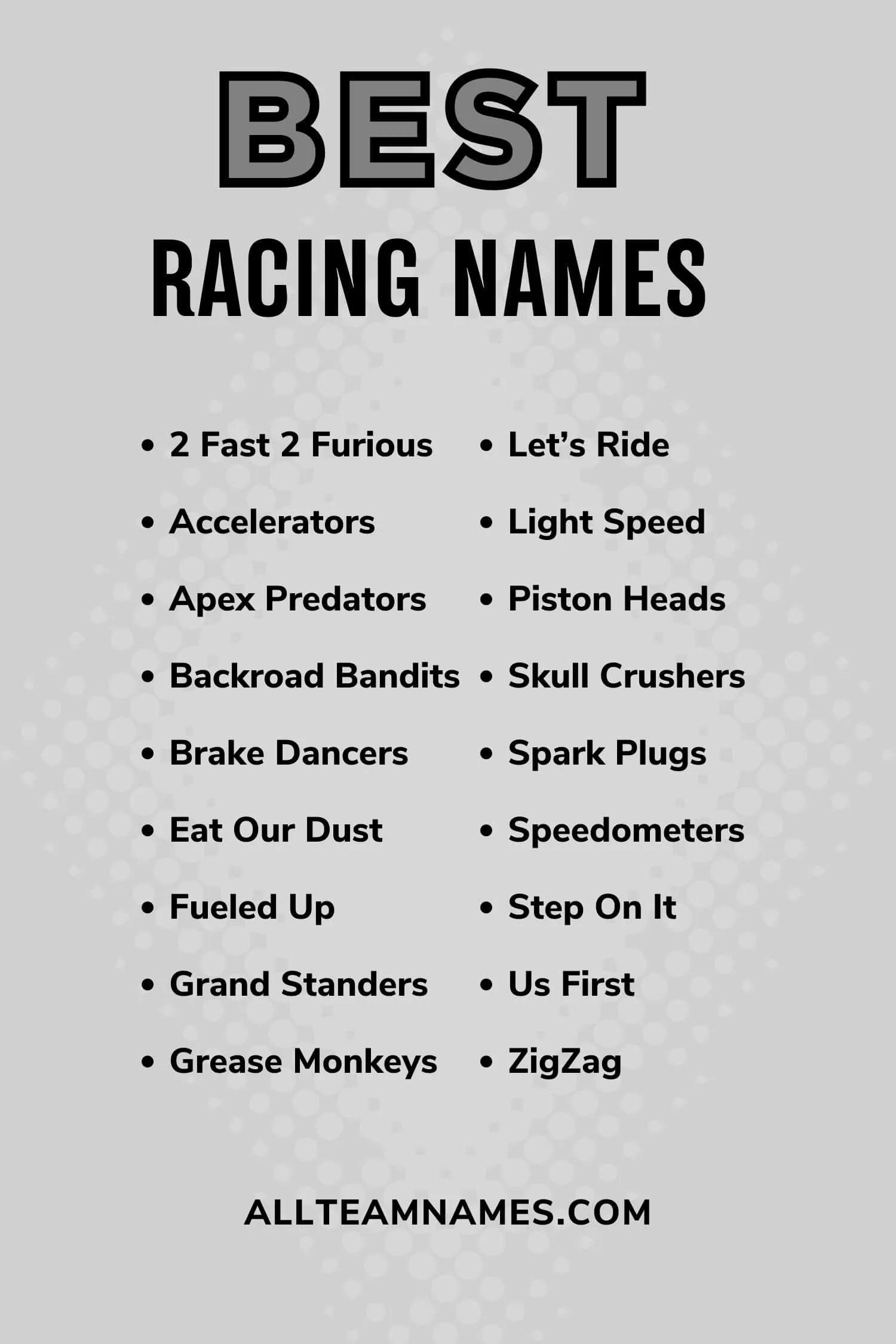 176 Awesome Racing Team Names For 2024