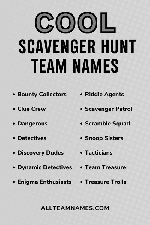 186 Scavenger Hunt Team Names For Explorers