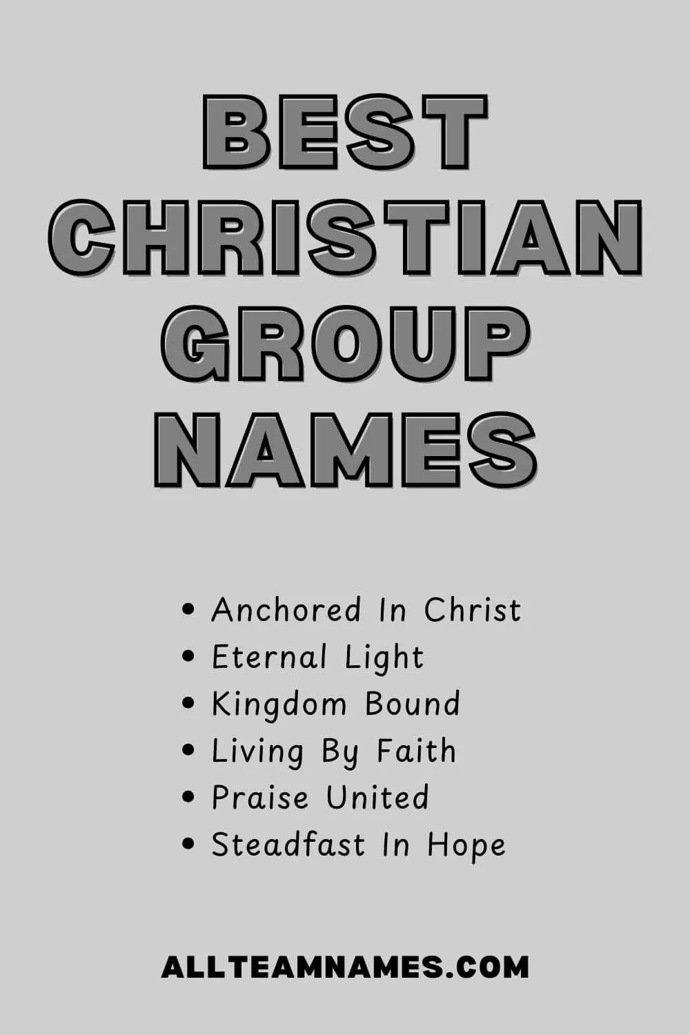 239 Christian Group Names For Youth, Women, Men, And More
