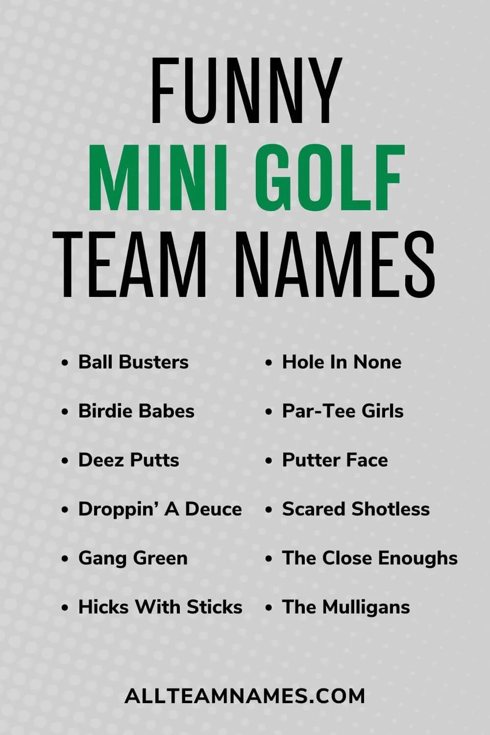 189 Funny & Clever Mini Golf Team Names
