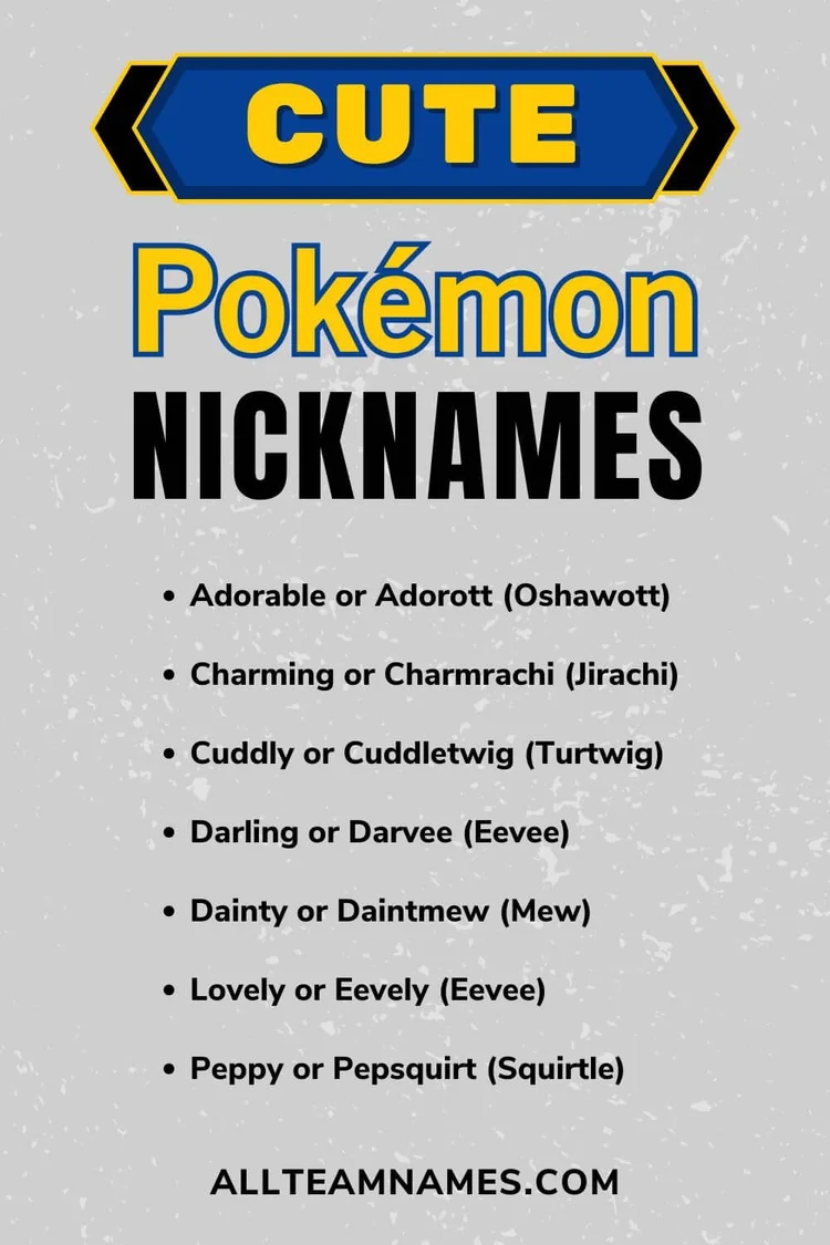 531 Ultimate Pokémon Nicknames (Categorized By Creature Type)