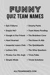 500+ Quiz And Trivia Team Names (Funny, Best And Clever)
