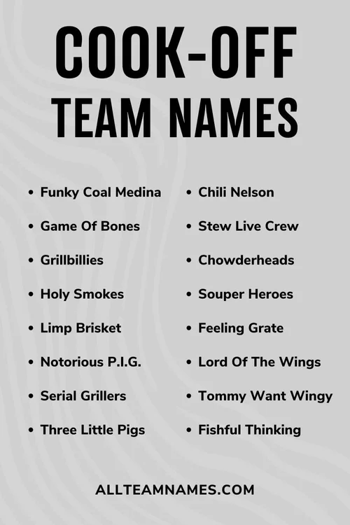 344 Sizzling Cooking Team Names That Are Creative And Funny