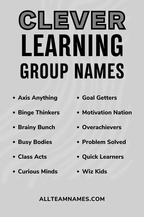 250 Best Study Group Names For Exams & Projects