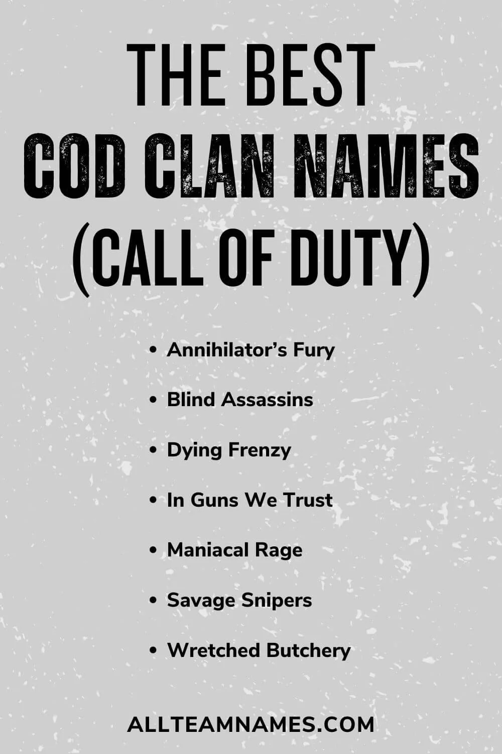 273 Best Clan Names For COD (Call Of Duty) - Organized By Theme