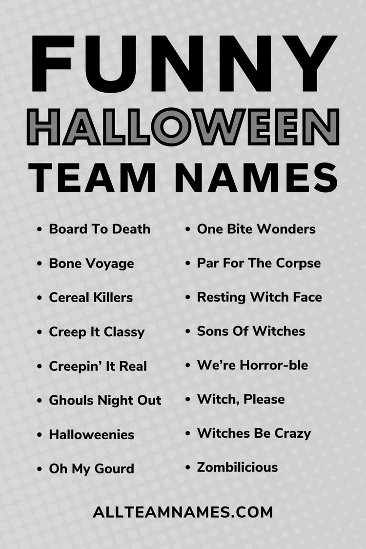 229 Spooktacular Halloween Team Names That Are Scary Good