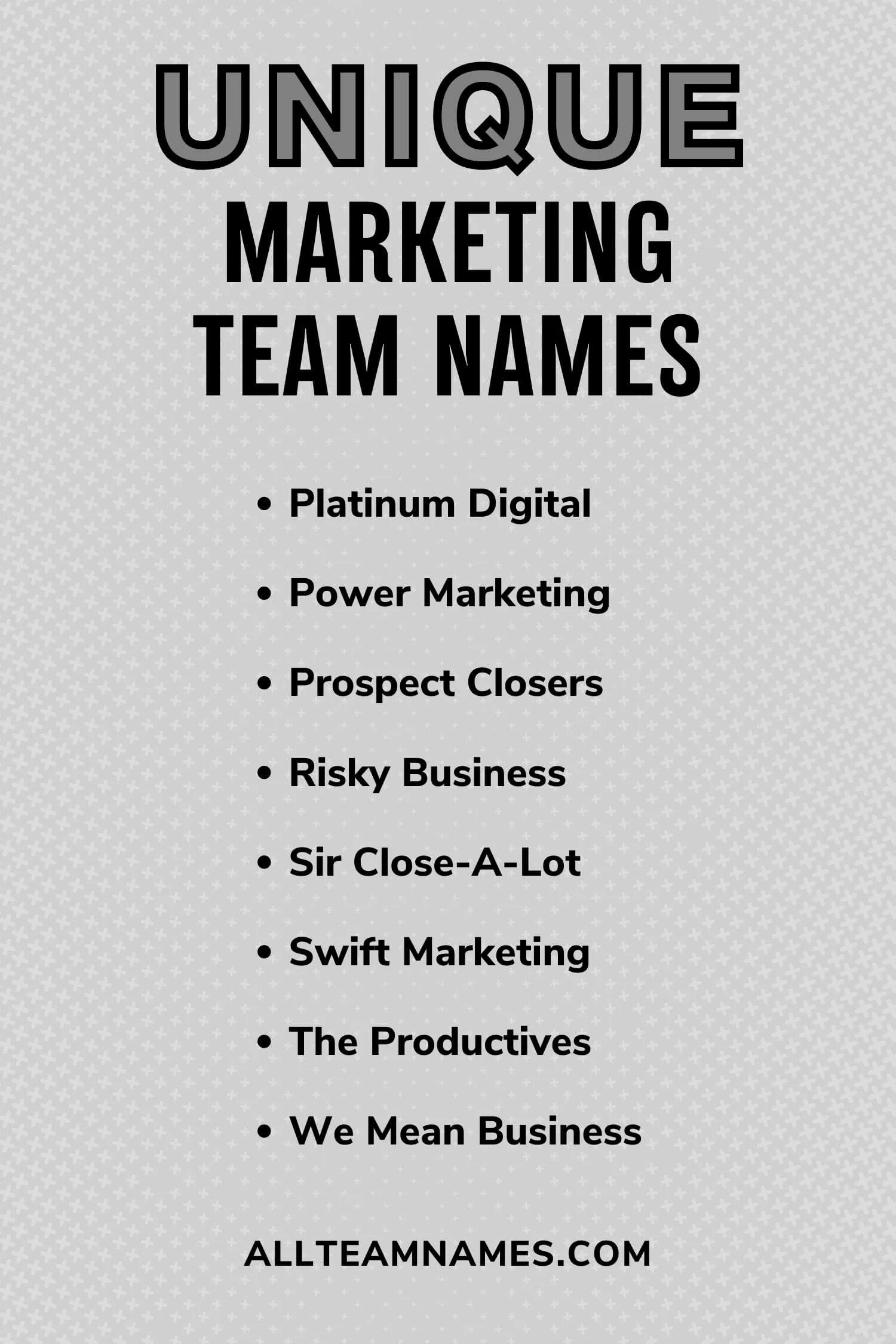 281 Marketing Team Names That Sell Themselves