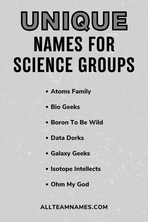 123 Brilliant Science Group Names For Teams And Clubs