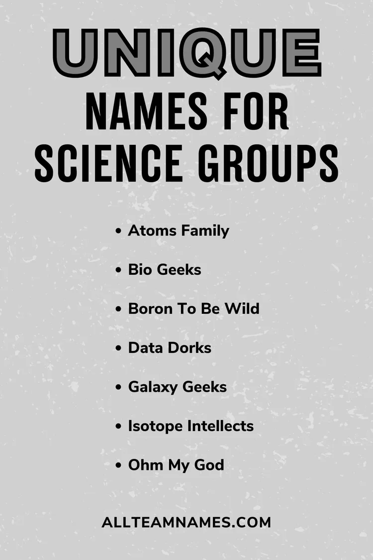 123 Brilliant Science Group Names For Teams And Clubs