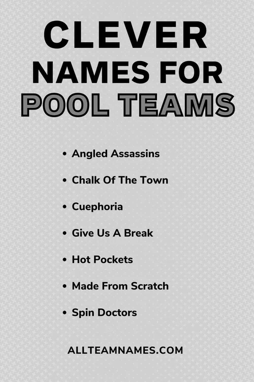 305 Funny Pool Team Names For Leagues & Tournaments