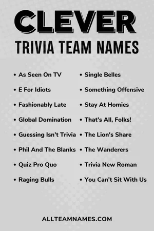 500+ Quiz And Trivia Team Names (Funny, Best And Clever)
