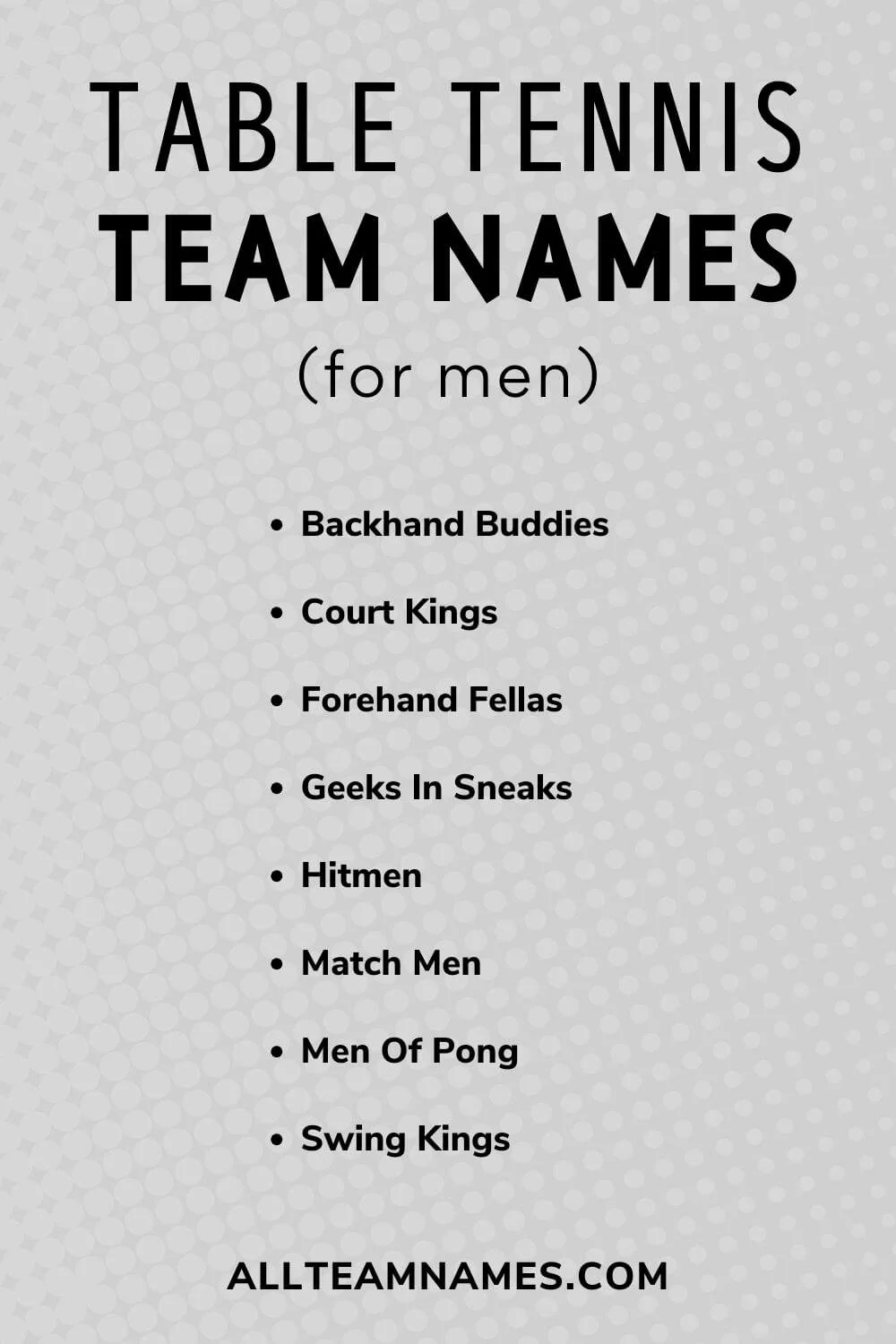 207 Smashing Ping Pong Team Names