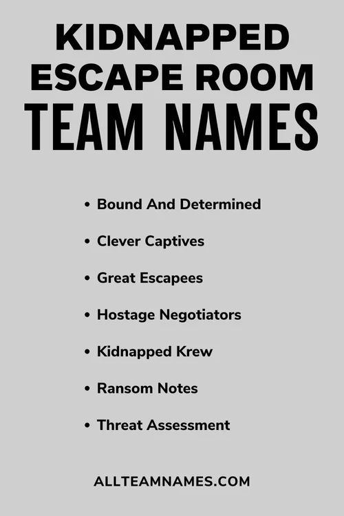 481 Best Escape Room Team Names (Sorted Into Eleven Categories)