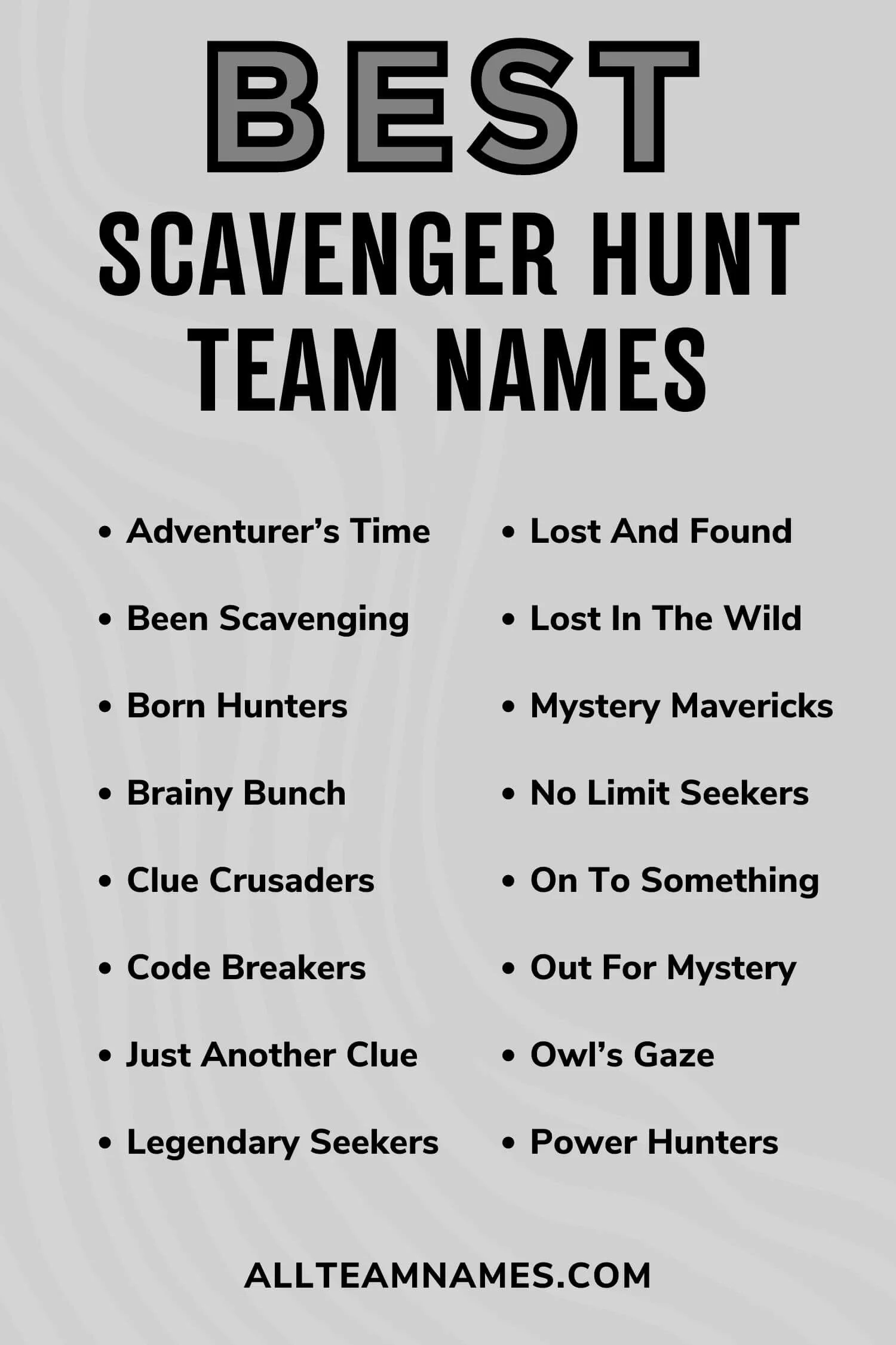 186 Scavenger Hunt Team Names For Explorers 186 Scavenger Hunt Team Names For Explorers