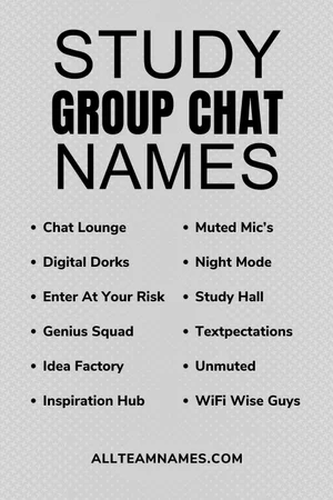 250 Best Study Group Names For Exams & Projects