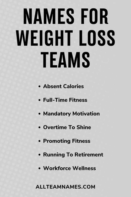 311 Best Weight Loss Team Names (Categorized By Department)