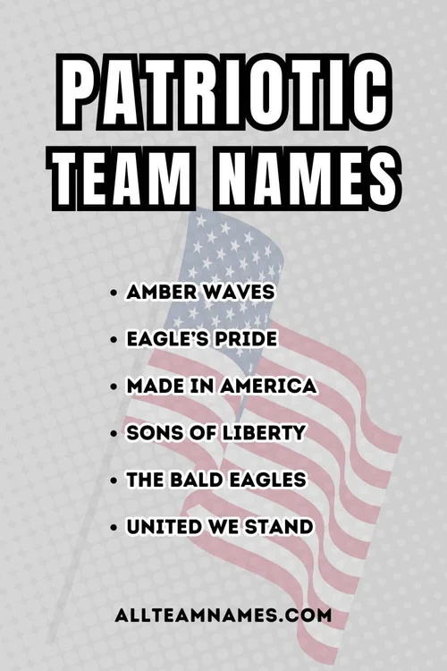 187 Patriotic Team Names That Celebrate America With Style