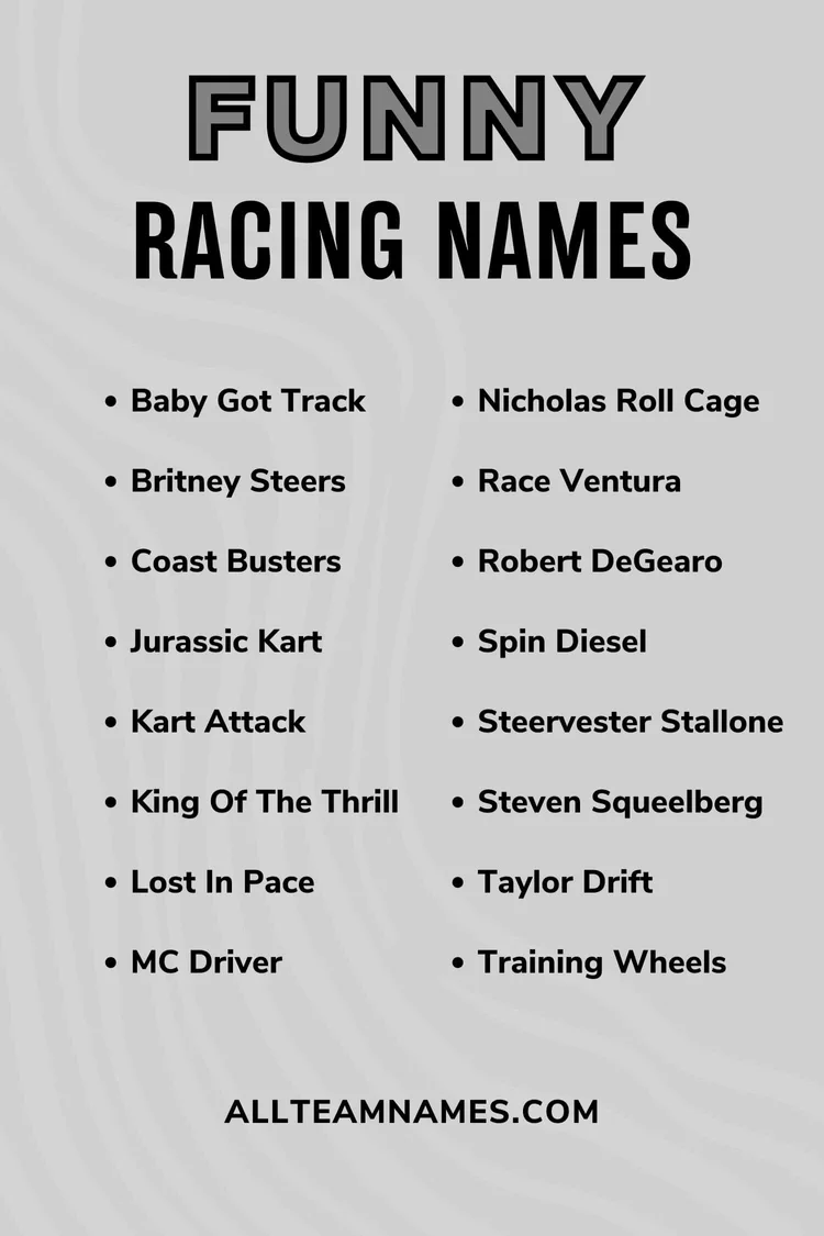 176 Awesome Racing Team Names For 2025