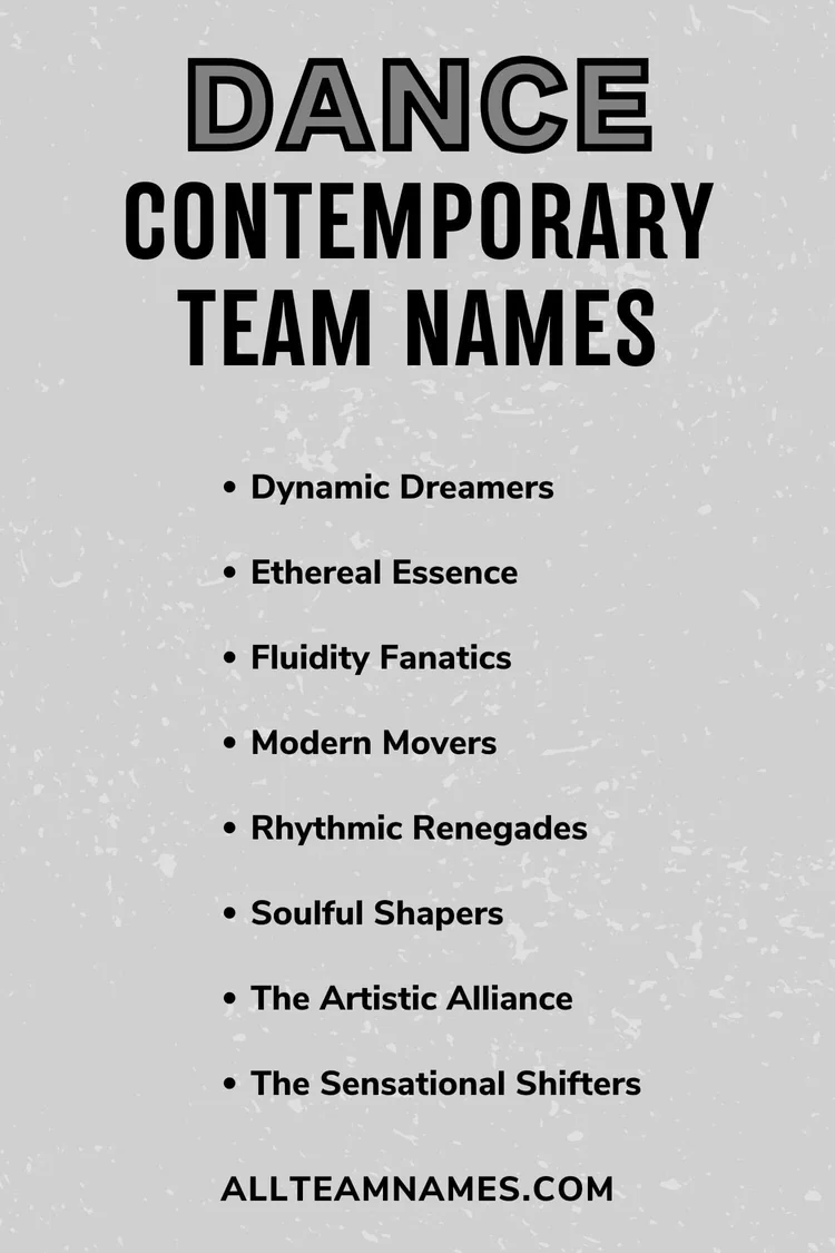 293 Dynamic Group Names For Dance Teams