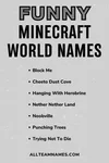 232 Minecraft World Names (For Single Players Or Teams)
