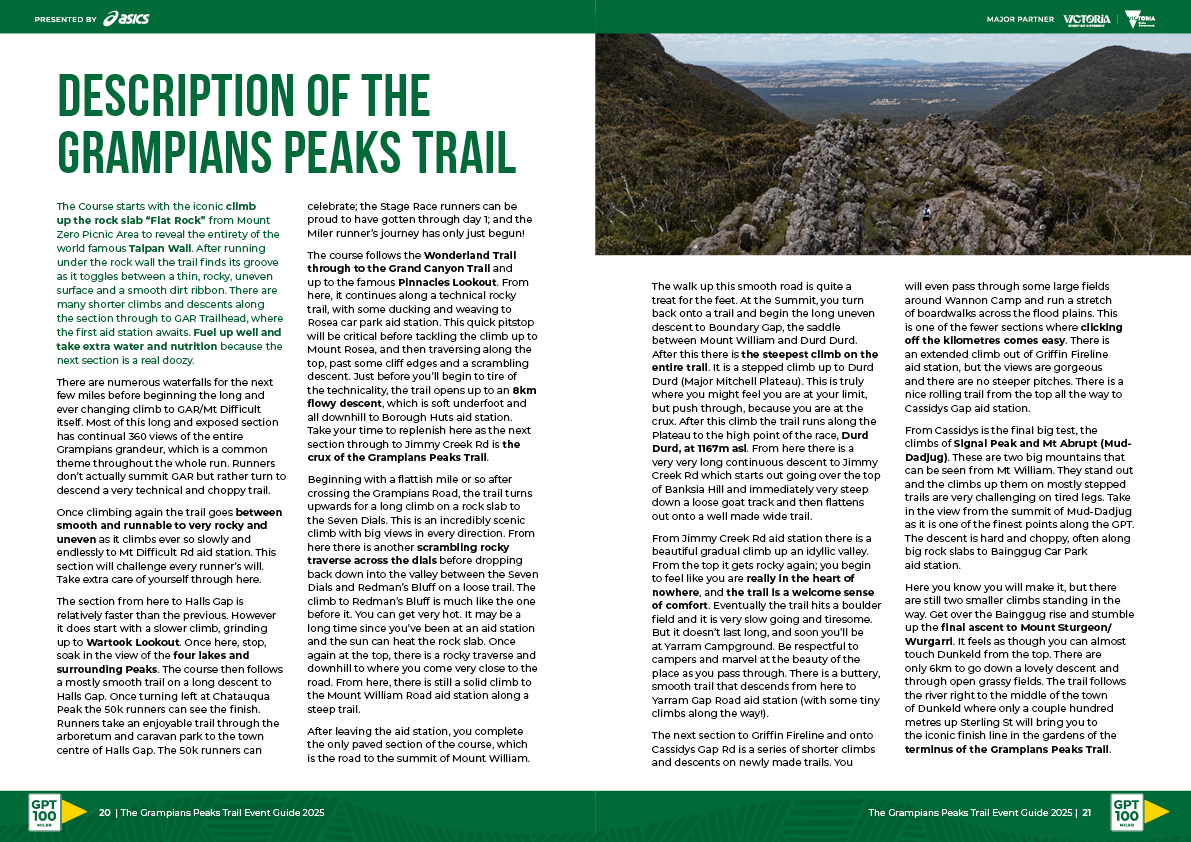 Event Guide | GRAMPIANS PEAKS TRAIL 100 MILER