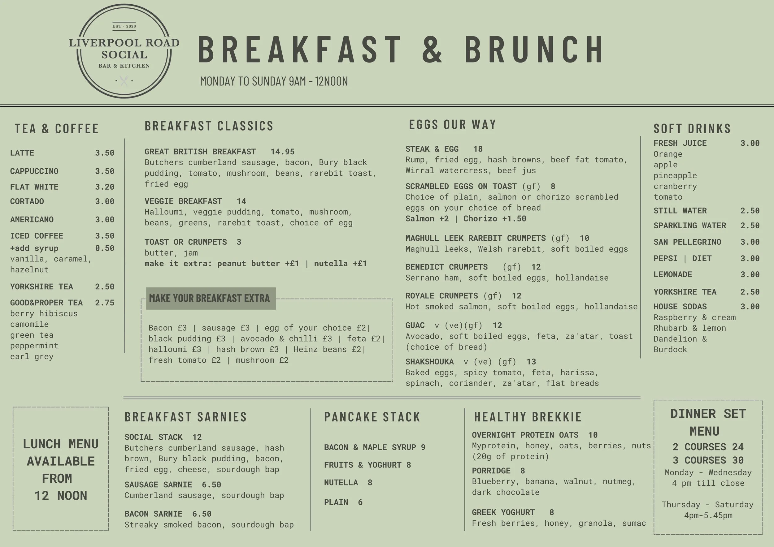 Breakfast Menus | Liverpool Road Social