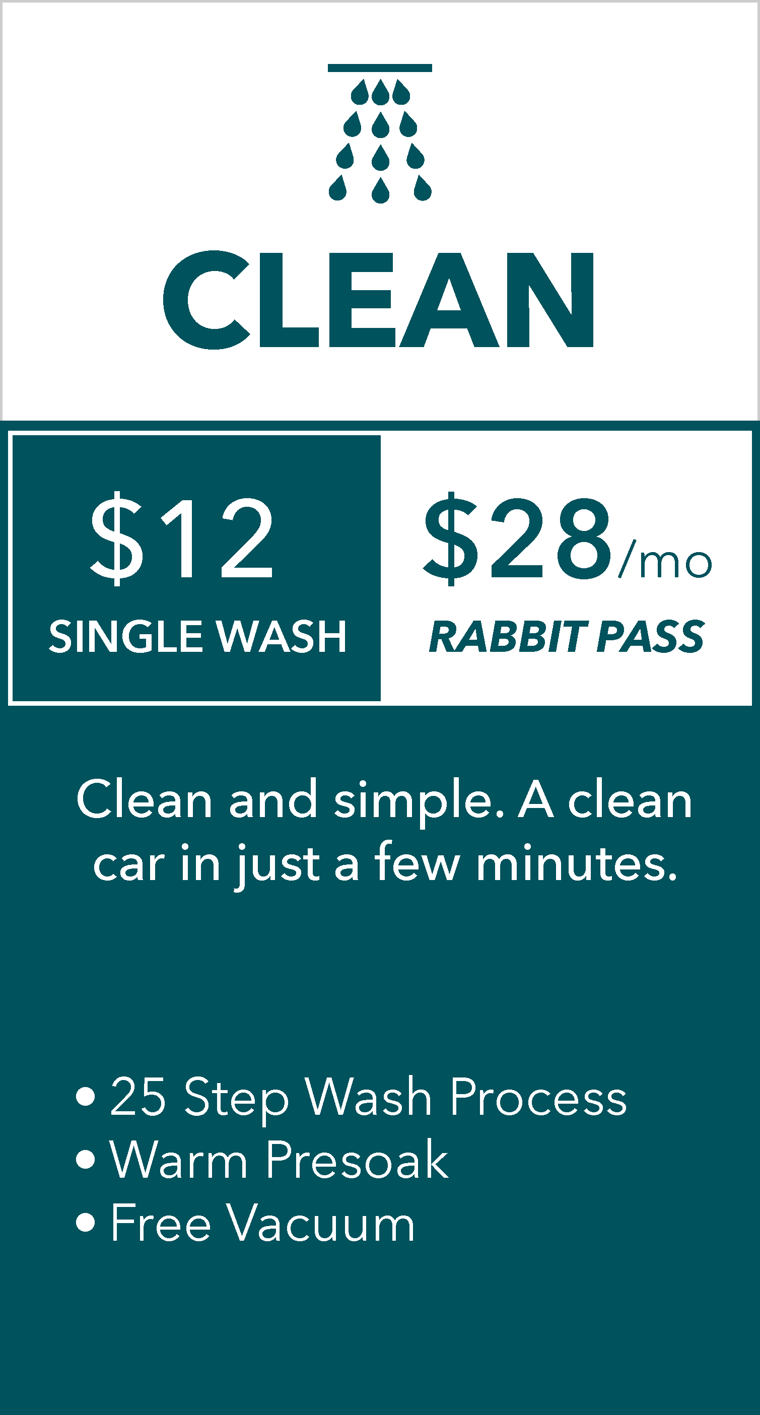 WASH OPTIONS — Wet Rabbit Express