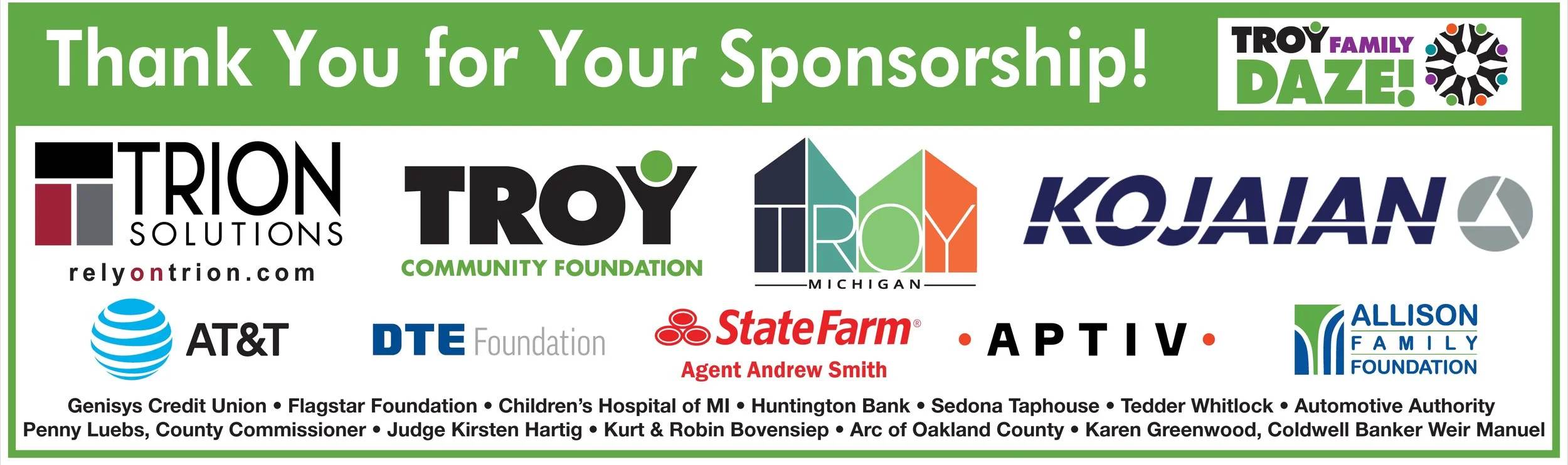 Sponsors — Troy Family Daze