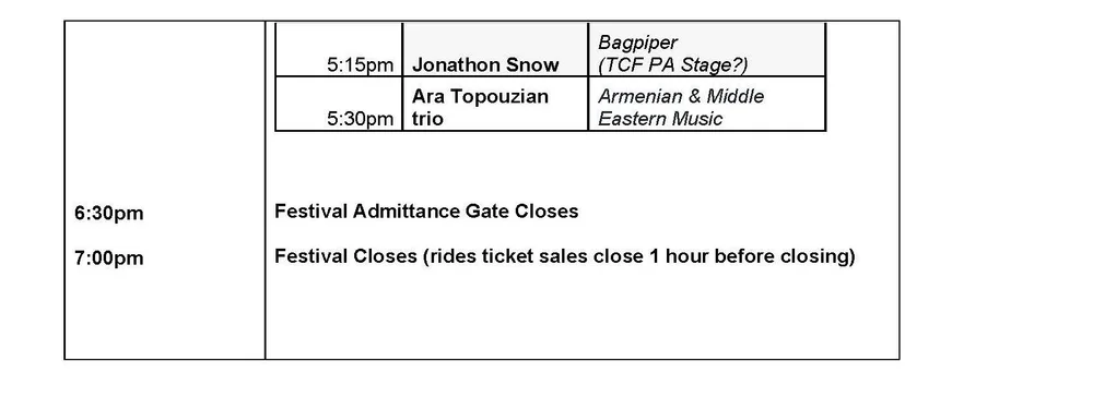 Schedule/Map — Troy Family Daze